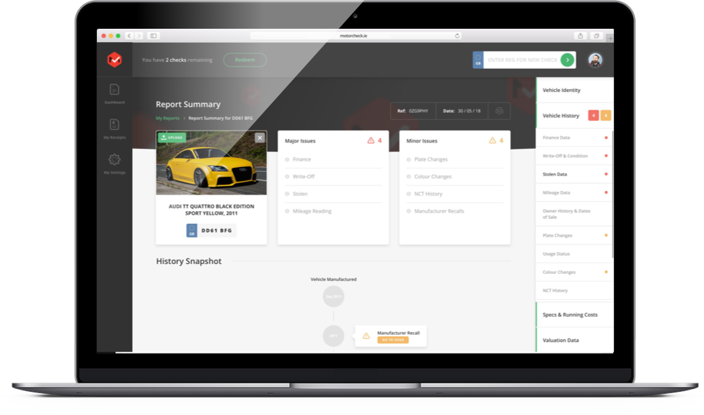 Get a Car History Check Today | MotorCheck Ireland